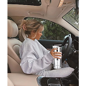 JavaSun French Press Travel Mug 16oz, Large Deluxe Coffee and Tea maker (White)