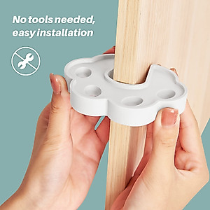 Inaya Door Silicone Pinch Guard with Hook, Pack of 4 - Finger Protectors for Baby Safety at Home, Baby Proofing Door Finger Guard, Flexible Design, No Installation - White