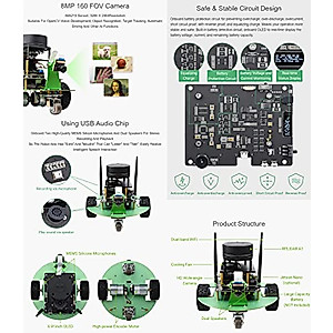 Waveshare JetBot Professional Version ROS AI Kit, Dual Controllers AI Robot, Lidar Mapping, Vision Processing, Includes Official Jetson Nano Developer Kit (B01) (NOT Support Nano 2GB)