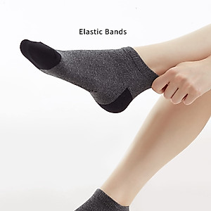 MONFOOT Women's and Men's 10 Pairs Cotton Cushion Ankle Socks Black, multipack