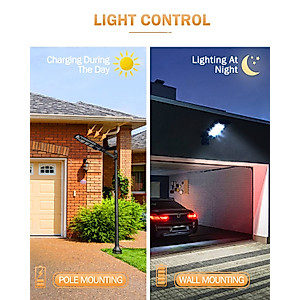 FUHONGRUI 200W Solar Street Light 6000LM Solar Flood Lights Outdoor Dusk to Dawn Flood Lights Outdoor with Motion Sensor and Remote Control 2 Pack