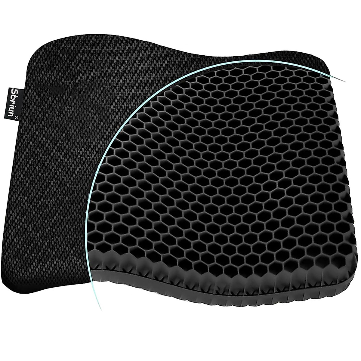 Gel Enhanced Seat Cushion for Long Sitting - Double Thick Honeycomb Breathable Design Egg Seat Cushion with Non-Slip Cover - Office Chair Car Cooling Seat Cushion - Computer Desk Pain Relief Pad