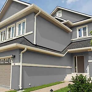 KILZ Self-Priming Masonry, Stucco and Brick Paint, Interior/Exterior, Flat, Gray, 1 Gallon