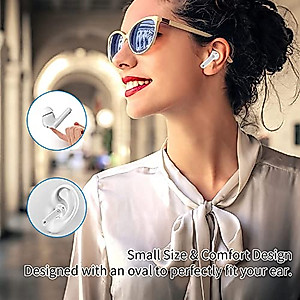 HISOOS Wireless Earbuds Bluetooth Active Noise Cancelling Headphone Wireless Ear Buds in-Ear Headphones with Charging Case IPX7 Waterproof Earphones for iPhone Android,Music Game Call (White)