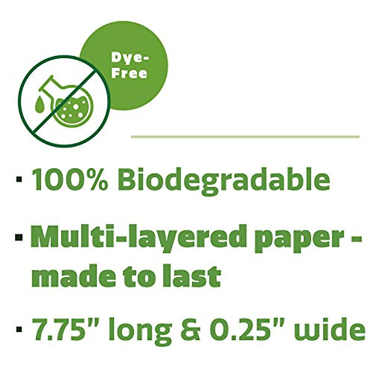 Kraft Paper Drinking Straws [200 Pack] 100% Biodegradable & Ink-free