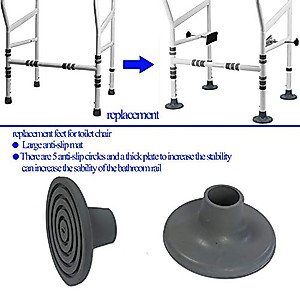 Replacement Feet for Assembly Toilet Safety Feet, Shower Stools and Transfer Bench for Elderly Disable with Upgrade Large Anti-Slip Mat (1-1/8)