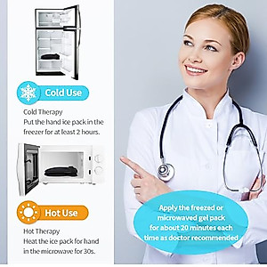 PRFCTLIFE Hand Ice Pack Gloves for Arthritis, Ice Pack for Hand and Wrist, 2 Pack Ice Gloves for Arthritis Hands, Chemotherapy, Neuropathy, Hand and Finger Pain. Black