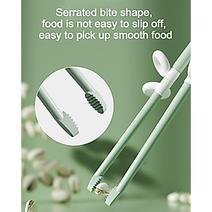 Dinosaur Training Chopsticks,2pcs Chopsticks For Kids ,Reusable Chopsticks Learning Chopstick Helper,Green+Blue