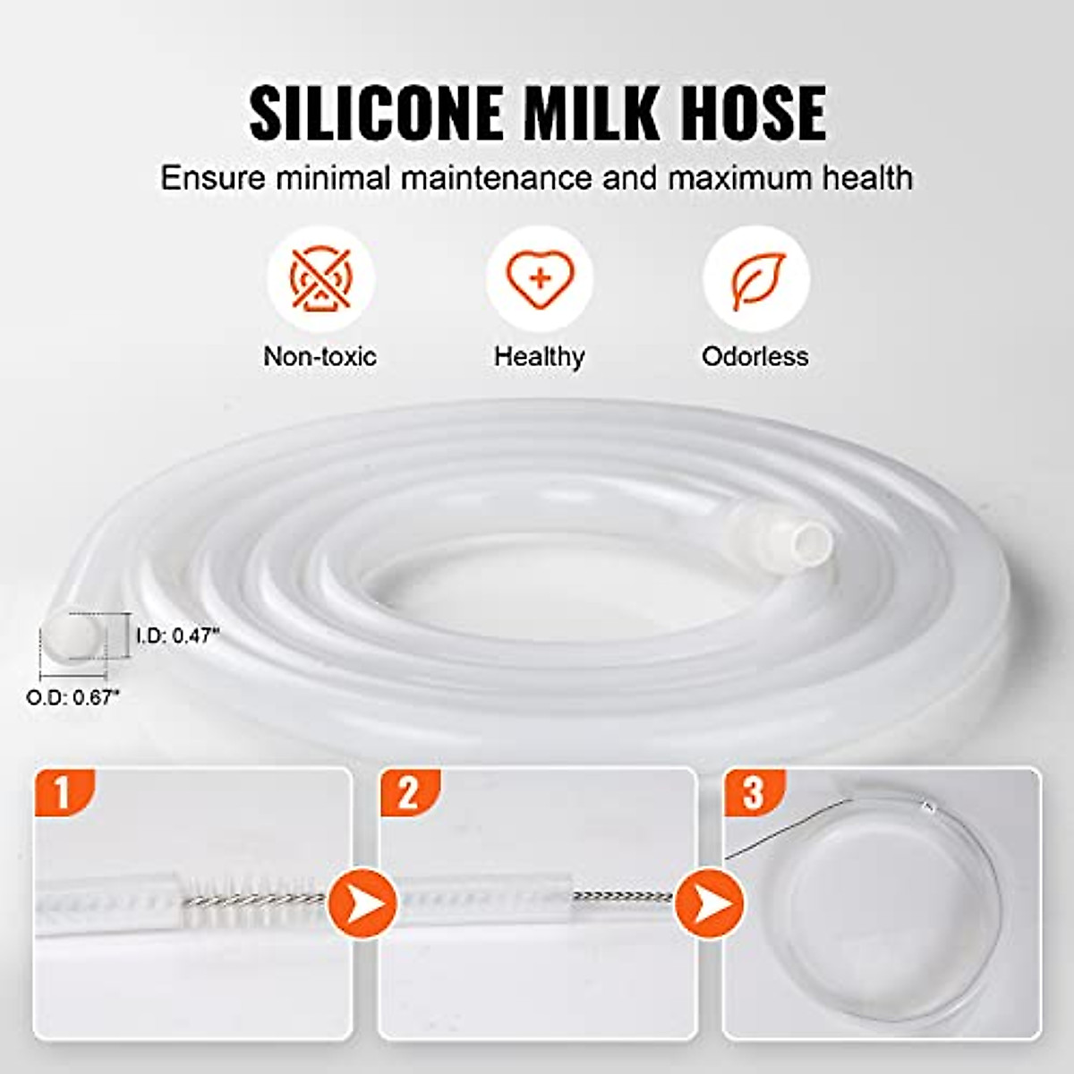 VEVOR Electric Cow Milking Machine, 6.6 Gal / 25 L 304 Stainless Steel Bucket, Automatic Pulsation Vacuum Milker, Portable Milker with Food-Grade Silicone Cups and Tubes, Adjustable Pressure