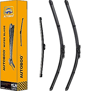 AUTOBOO 28"+28" Windshield Wipers with 15 Inch Rear Wiper Blade Replacement for Ford edge 2015 2016 2017 2018 2019 2020 2021-Original Factory Quality (Pack of 3)