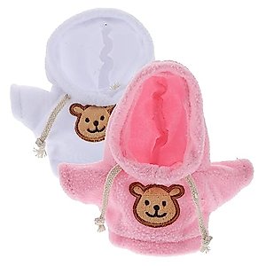 Toyvian 2pcs Carebear Accessories Plush Baby Doll Miniture Decoration Bear Doll Clothes Replaceable Bear Doll Clothes Decorative Bear Hoodies Babydoll Baby Clothes Clothing Bear