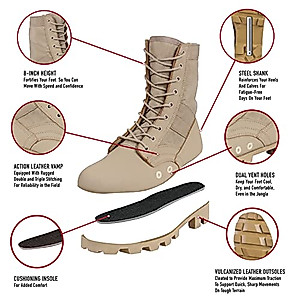 Rothco 8'' GI Type Jungle Boot, Olive Drab, WDE/10