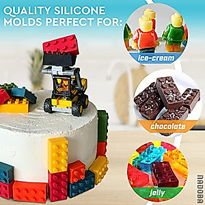 Building Block Silicone Molds for Baking Supplies - 6Pcs Brick Mold Silicone Ice Cube Mold Dome Silicone Mold Jelly Candy Making Supplies - Hot Chocolate Candy Molds Silicone Robot Candy Making Tools