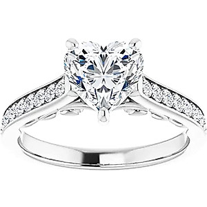 Moissanite World Art Deco Engagement Ring, Heart Cut 2.00CT, VVS1 Clarity, Colorless Moissanite Ring, 925 Sterling Silver, Valentine's Gift, Wedding Ring, Perfact for Gift (7.5)