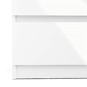 Levan Home Engineered Wood 6 Drawer Double Bedroom Dresser in White High Gloss