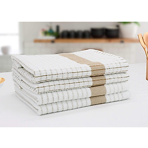 COTTON CRAFT Amazing Kitchen Towels - 8 Pack Reusable Terry Towel - 100% Cotton European Waffle Pantry Bar Cleaning Cloth Towel - Quick Dry Low Lint Soft Absorbent Dish Towels - Large 20 x 30 - Linen