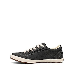 Taos Footwear Women's Star Canvas Sneaker - Style and Comfort Charcoal Wash 9 M US