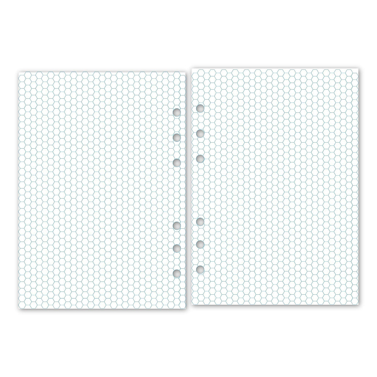 A5 Hexagon Graph Paper Planner Insert Refill, 5.83″ x 8.27″, Fits 6-Rings Binders - Filofax, LV GM, Moterm, Choice of Quantity