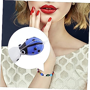 COHEALI 20pcs Ladybug Beads Loose Beads Ladybug Kit Gemstone Beads Embroidery Accessories Jewelry Making Beads Christmas Bag Filler Stones for Jewelry Making Glazed Beads Accessory Pendant