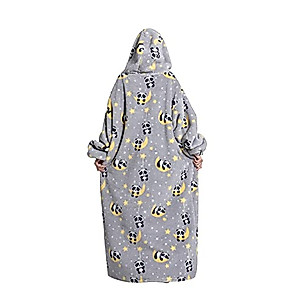 Oversized Blanket Hoodie - Wearable Blanket Adult Giant Hoodie Cozy Sweatshirt for Adults Women Men, Gift,Snuggle Fuzzy Sherpa Fleece Hoodie with Zipper and Giant Pocket