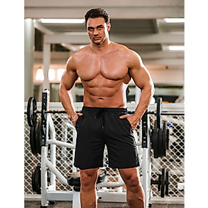 COOFANDY Men's 2 Pack Gym Workout Shorts 7 Inch Quick Dry Athletic Shorts Lightweight Running Shorts with Pockets