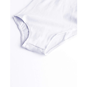 Daydance White Girl's Dance Leotards Short Sleeve Ballet Outfits for Training