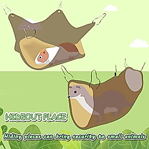 LEFTSTARER Ferret Rat Hammock Bed Guinea Pig Tunnel Hideout Ferret Rat Cage Accessories Toy Hammock for Hamster Sugar Glider Chinchilla Rat Ferret Guinea Pig