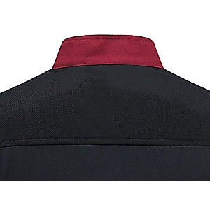 Chef Jackets Waiter Coat Short Sleeves Back and Underarm Mesh Size US: XL Black(Label:XXXL)