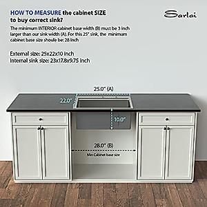 25 Drop Laundry Sink Workstation - Sarlai 25x22 Kitchen Sink Stainless Steel 16 Gauge Top Mount Drop In Overmount Deep Single Bowl Laundry Utility Sink Basin