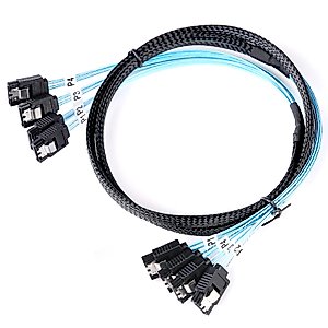 ADCAUDX SATA-III Cable-1M, 4Pcs/Set-SATA-6Gbps HDD-SDD Data-Cable Replacement for Server Bitcoin Computer SSD HDD CD DVD Drives Raid (3.3FT)