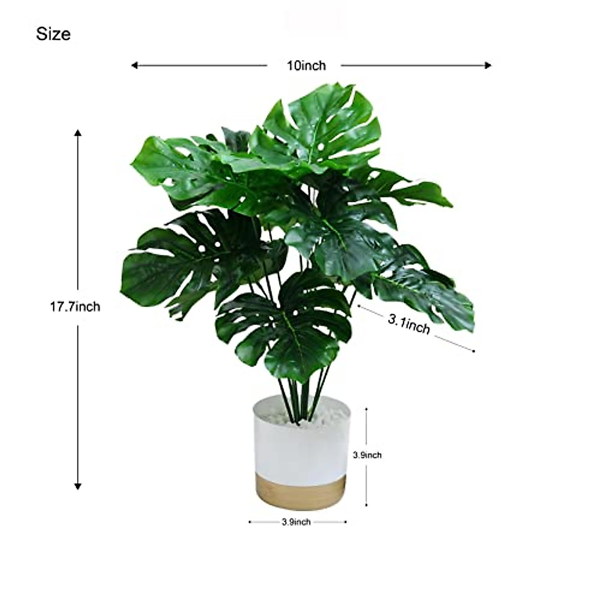 DIY Fake Plants,Artificial Plants Fake Monstera Deliciosa Plant for Home Decor Indoor, Artificial Potted Plants for Office Room Desk Decoration (Monstera)
