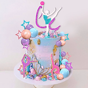 27 PCS Gymnastics Cake Toppers Balls Cake Decoratios Gymnastics Birthday Party Decorations for Girls Gymnastic Theme Birthday Party Baby Shower Supplies (Gymnastic)