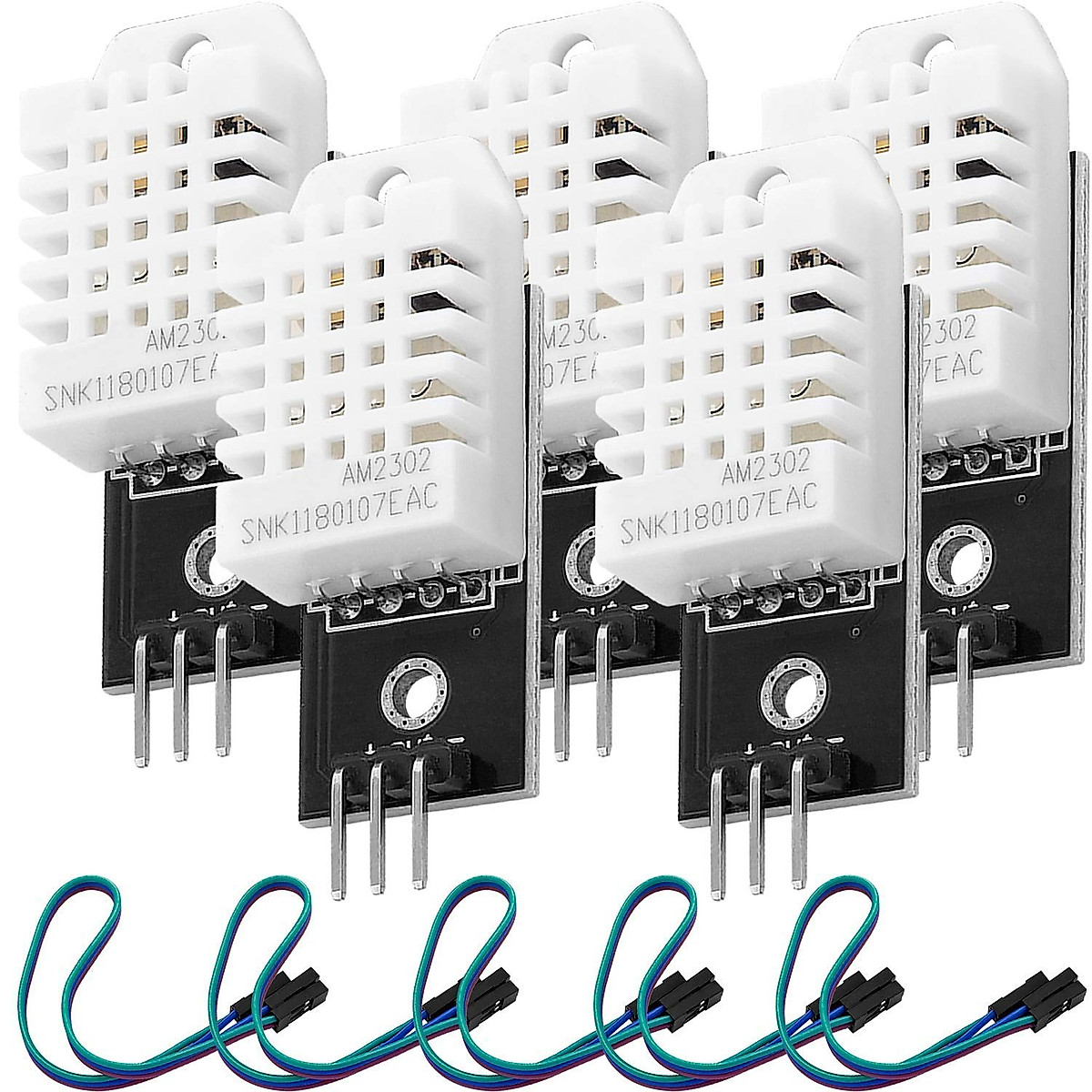 ICQUANZX 5PCS DHT22/AM2302 Digital Temperature and Humidity Sensor Module Temp Humidity Monitor 3Pins Module with Cable