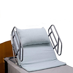 WLL-DP Portable Electric Bed Backrest, Adjustable Sit-Up Back Rest with Guardrail, Fits Standard Hospital Bed, Family Nursing Home Rehabilitation Center Nursing,Blue