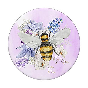 Floral Bee Watercolor Boho Style PopSockets Swappable PopGrip