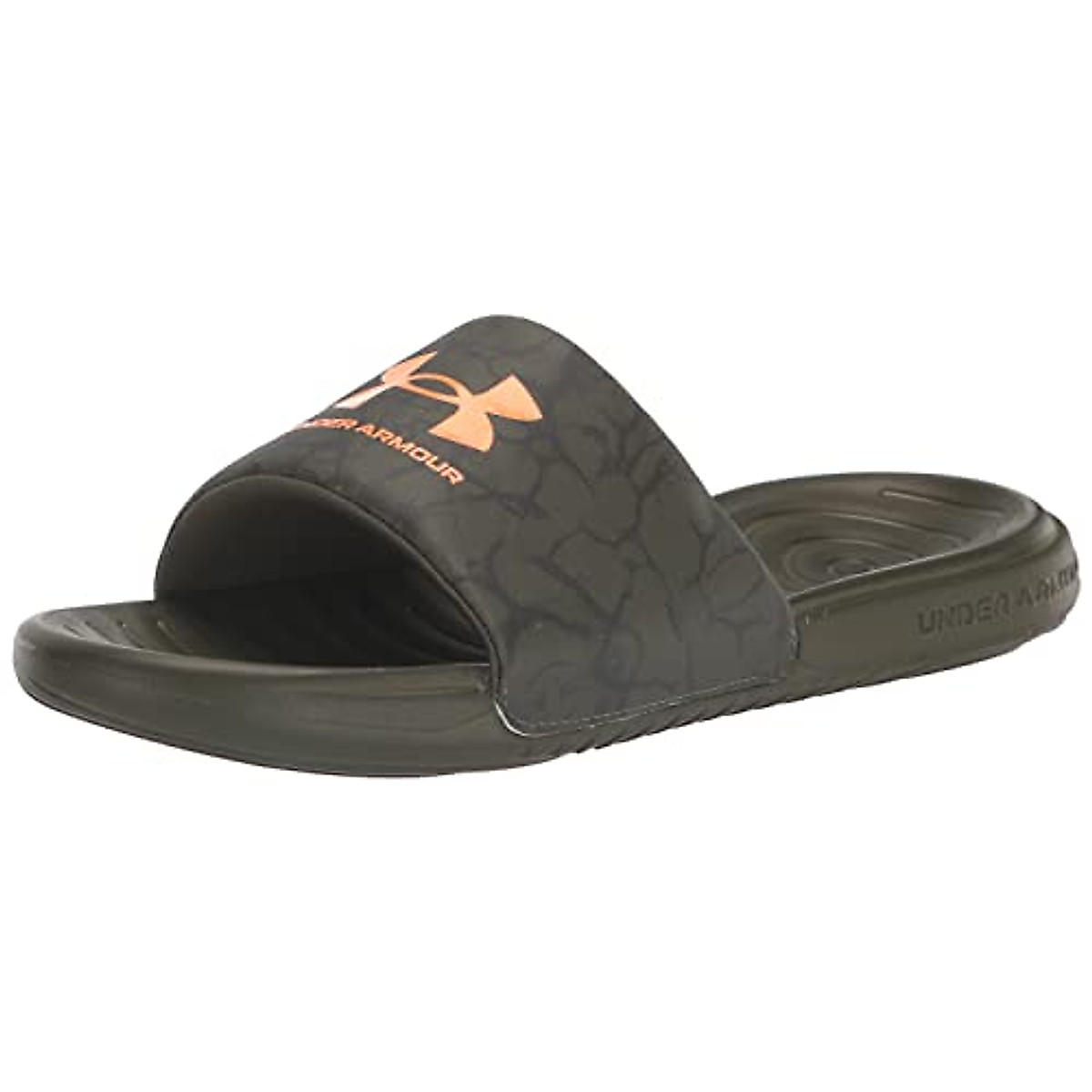 Under Armour Men's Ansa Graphic Fixed Strap Slide Sandal, (305) Marine OD Green/Marine OD Green/Orange Blast, 9