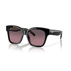Costa Woman Sunglasses Black Frame, Rose Gradient Lenses, 54MM