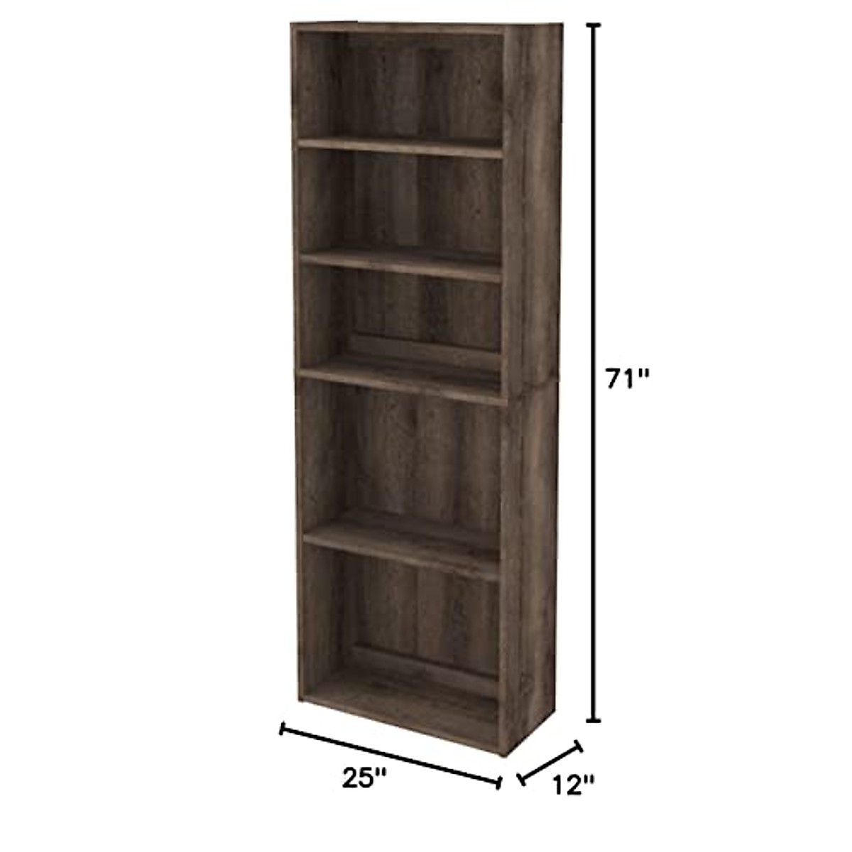 Signature Design by Ashley Arlenbry Modern Farmhouse 71" Bookcase with 4 Shelves, Weathered Oak Gray