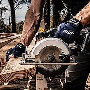 AWP Pro Fingerless Work Gloves for Men And Women, Form-Fitting Performance Design, Large, Navy Blue