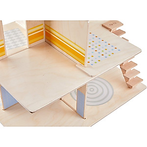 HABA Little Friends Dollhouse Town Villa with 10 Pieces of Furniture