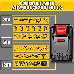 POWITEC 12.0Ah 20V/60V Battery Replace for Dewalt 60V Battery DCB609 DCB606 DCB612 Compatible with Dewalt 20V/60V MAX Cordless Power Tools Lithium-ion Battery