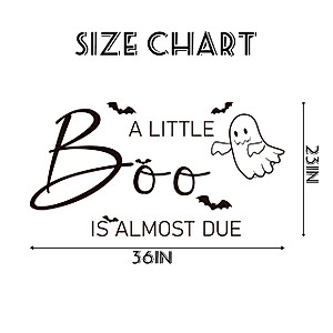 Gostman A Little Boo is Almost Due Decal - Halloween Balloon Arch Decal for Baby Shower,A Little Boo is Almost Due Party Decoration,Spooky Baby Gender Reveal Party Decor (Boo Decal)