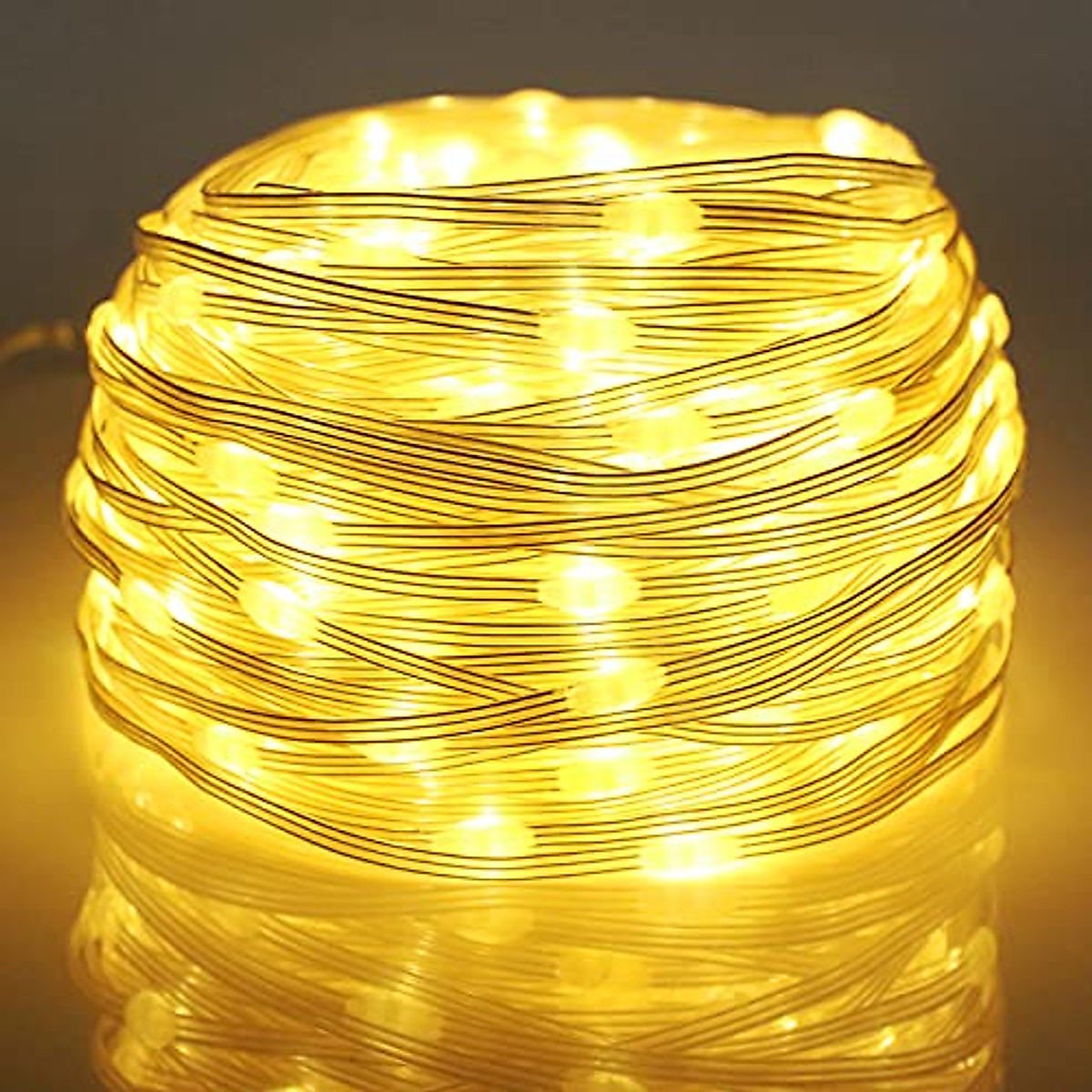 RUICHEN Fairy Lights Plug in, Waterproof 8 Modes 72 Ft 200 LED PVC Coating Silver Wire Twinkle String Lights for Bedroom Patio Garden Fence Christmas Wedding Party (Warm White)