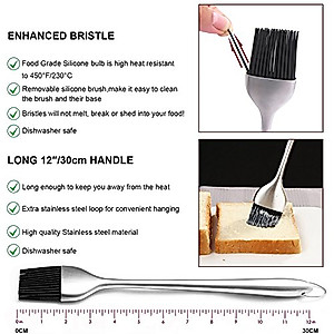 Kaycrown Stainless Steel Turkey Baster With BBQ/Grill Basting Brush, Commercial Grade Quality Rubber Bulb Including 2 Flavor Needles And Cleaning Brush For Easy Clean Up