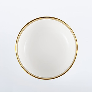 KeyChefLAB 7.5-Inch Porcelain Ceramic Bowls for Kitchen, White Serving Bowls for Pasta Salad Ramen Noodle Poke Soup Ice Cream Cereal Bowl (Bowls Set of 3)