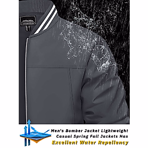 TACVASEN Varsity Jacket Men Men's Jackets With Inside Pockets Men's Lightweight Flight Bomber Jackets Men's Bomber Jackets Windbreaker Spring
