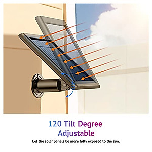 Ayotu Weatherproof Solar Panel for Stick Up Cam Battery/Plug-in 3rd Gen/2nd Gen & Spotlight Cam Battery, 3.8M/12ft Charging Cable with Wall Mount (NOT Include Camera),Black