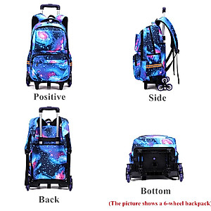 3Pcs Starry Sky Geometry Trolley Backpack Middle School Student School Bag Primary School bookBag