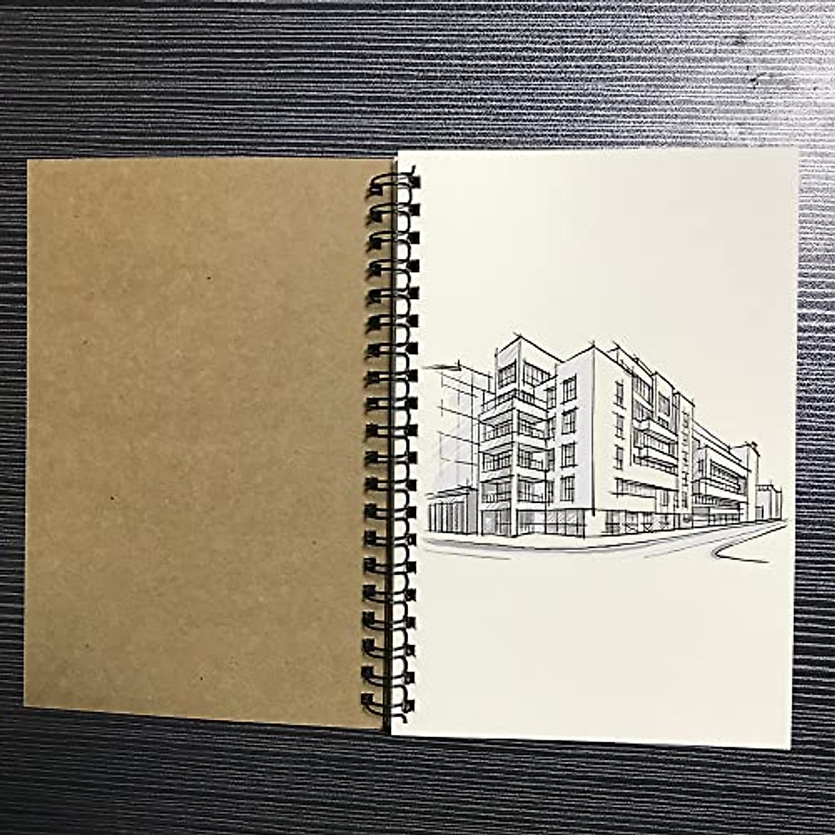 ZAYOIZY Spiral Bound Sketch Book Kraft Paper Sketch Pad Unlined Notebook, Wirebound Sketching Book/Pad for Drawing Painting