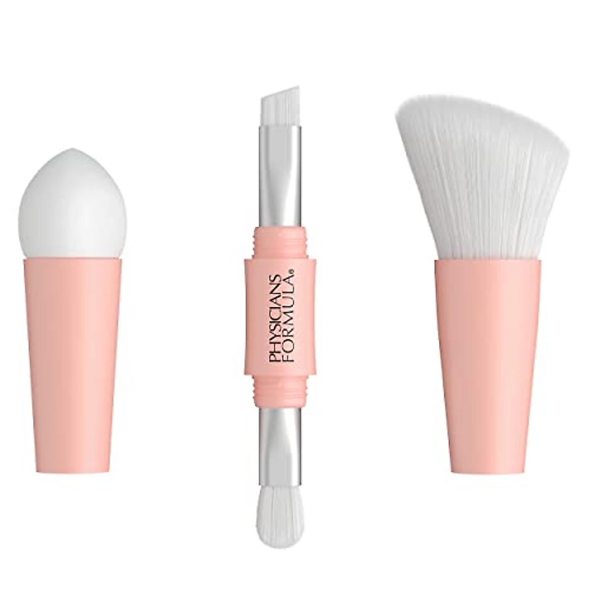 Physicians Formula 4-in-1 Makeup Brush and Sponge Set, 3 Premium Brushes In One and Precision Makeup Sponge, For Powder and Liquid Make up